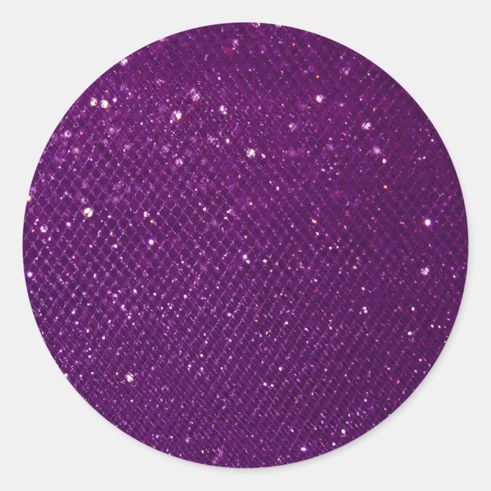 Purple Glitter Classic Round Sticker | Zazzle.co.uk