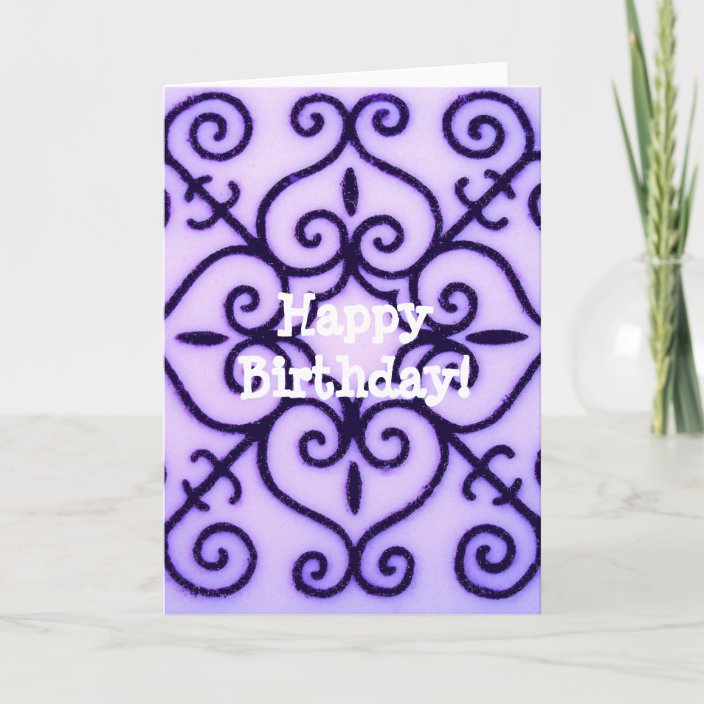 Purple, Happy Birthday! Card | Zazzle.co.uk