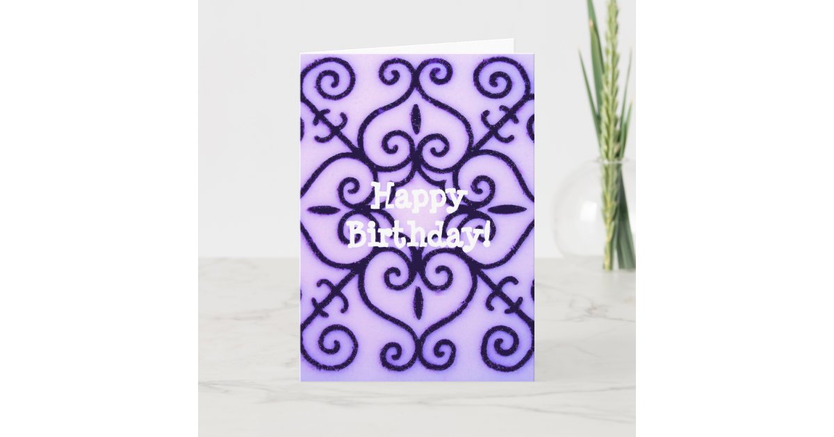 Purple, Happy Birthday! Card | Zazzle