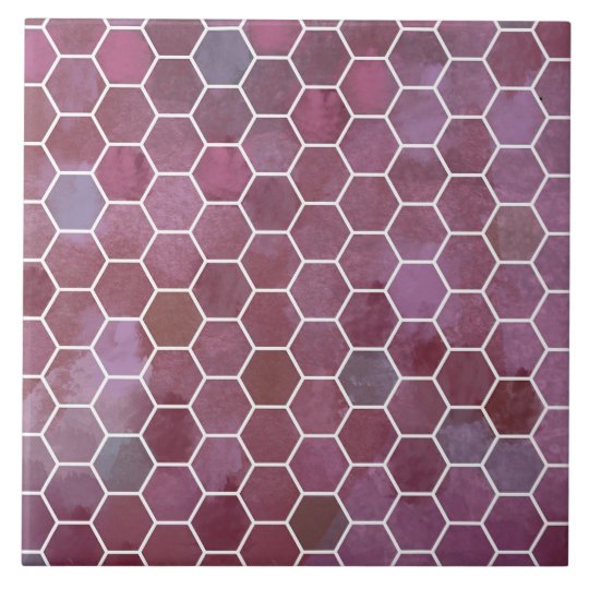 Purple hexagon design tile | Zazzle.co.uk