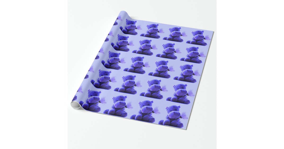 Purple Hippo wrapping paper | Zazzle