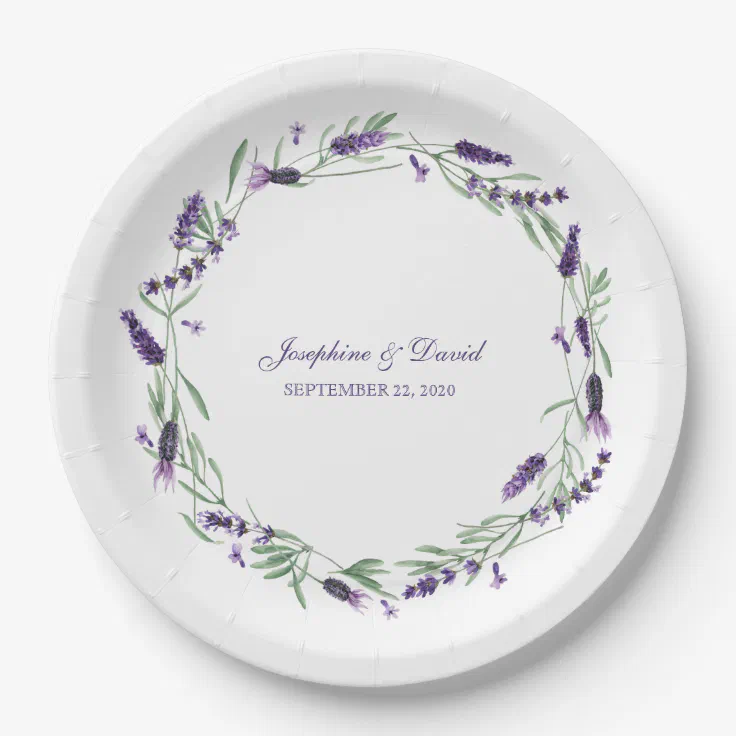 Purple Lavender Lilac Flower Wedding Dinner Paper Plate | Zazzle