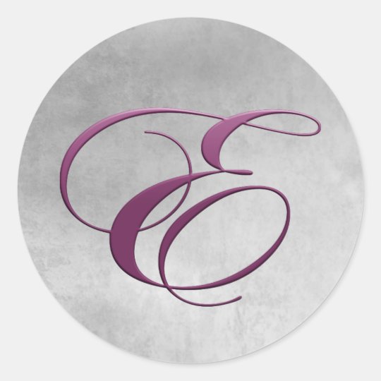 Purple Letter E Monogrammed Classic Round Sticker | Zazzle.co.uk