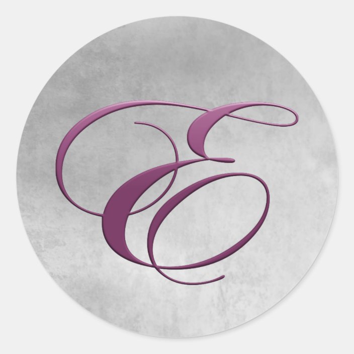 Purple Letter E Monogrammed Classic Round Sticker | Zazzle.co.uk