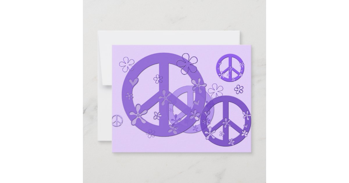 Purple Peace Signs on Cards and Stickers | Zazzle