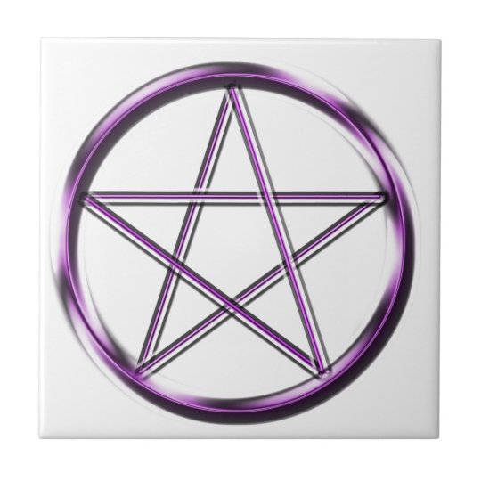 Purple Pentagram on white Tile | Zazzle.co.uk