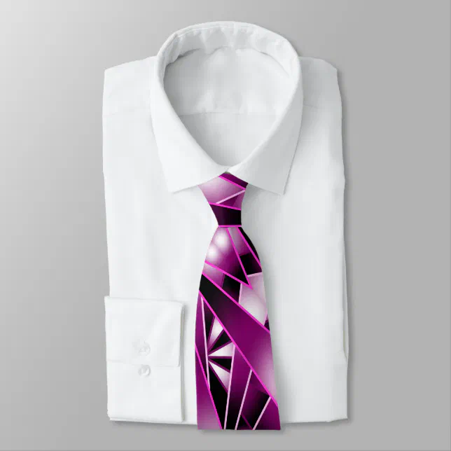Purple Perspective Gradient Colour Fill Drawing Tie | Zazzle