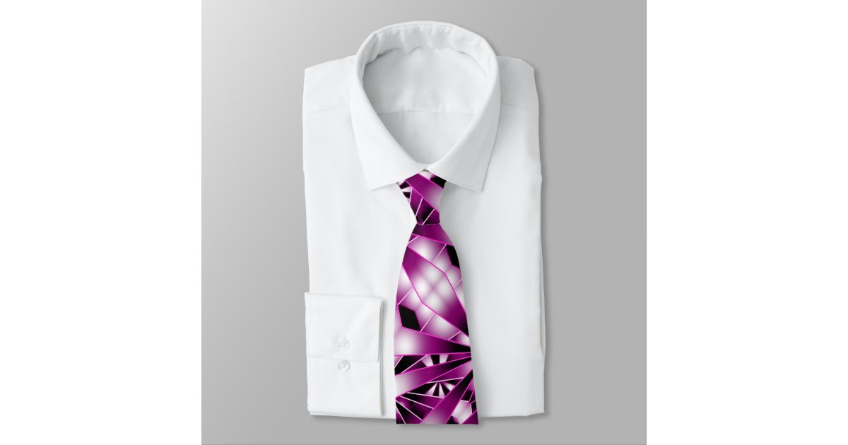 Purple Perspective Gradient Colour Filled Drawing Tie | Zazzle