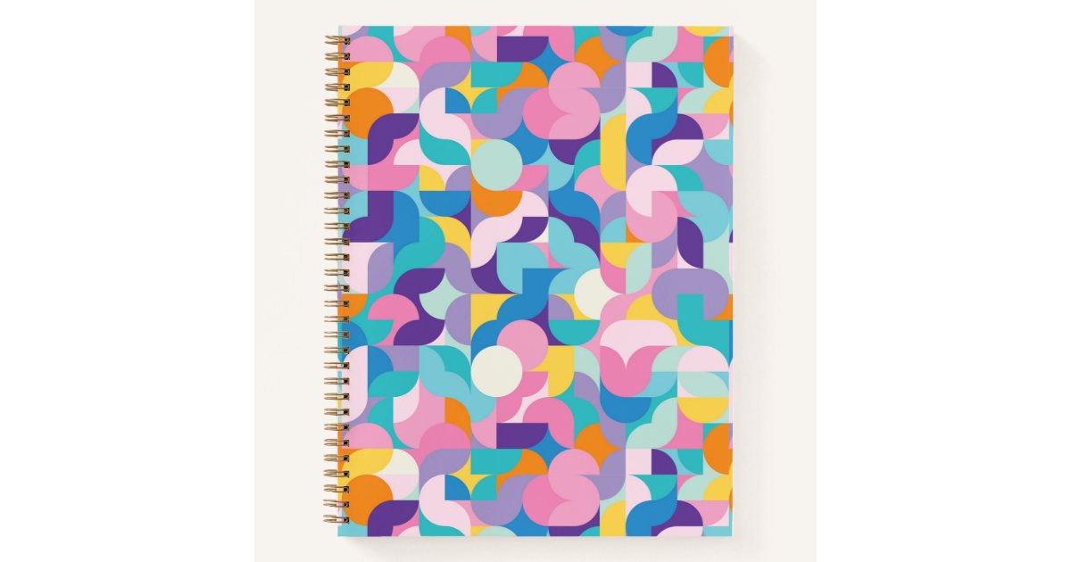 Purple & Pink Geometric Pattern Notebook | Zazzle