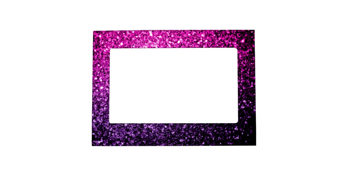 Purple Pink Ombre Faux Glitter Sparkles Magnetic Picture Frame Zazzle