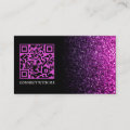Purple pink ombre sparkle black elegant QR code Business Card | Zazzle