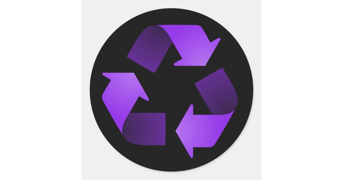 Purple Recycling Symbol Sticker | Zazzle
