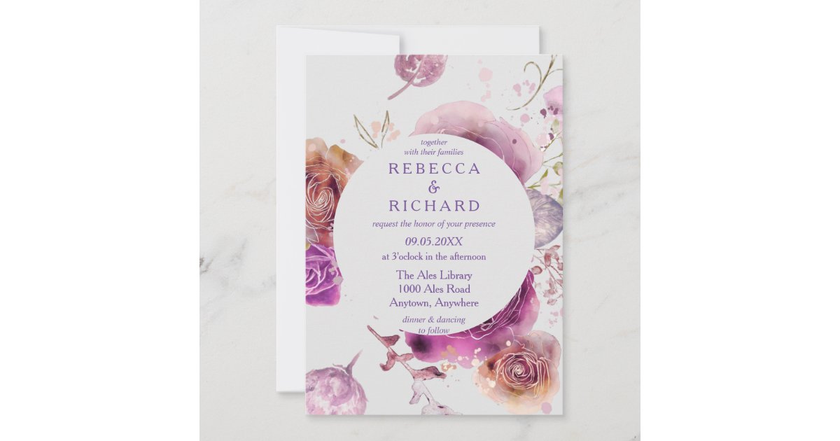 Purple Wedding Adoration Invitation | Zazzle