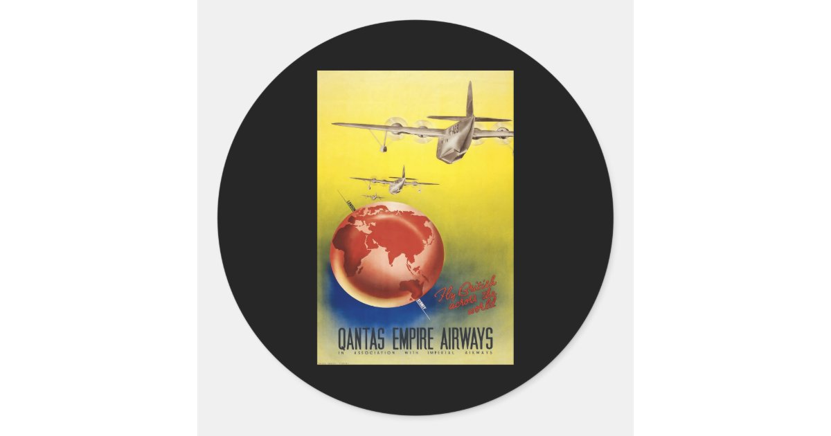 Qantas Empire Airways Classic Round Sticker | Zazzle