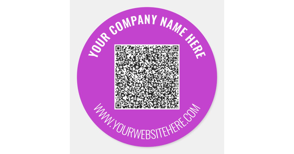 QR Code and Custom Text Sticker Choose Colours | Zazzle