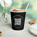 QR Code Black Modern Minimal Business Promotional Paper Cups | Zazzle