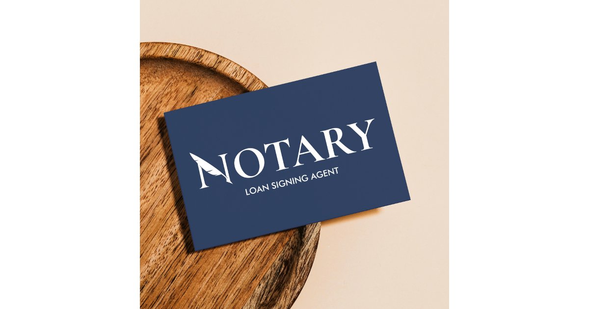 QR Code Blue & White Professional Notary Business Card | Zazzle