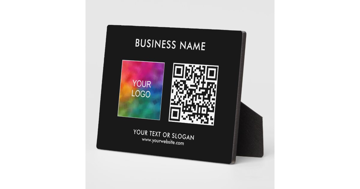 QR Code Company Business Logo Custom Horizontal Plaque | Zazzle