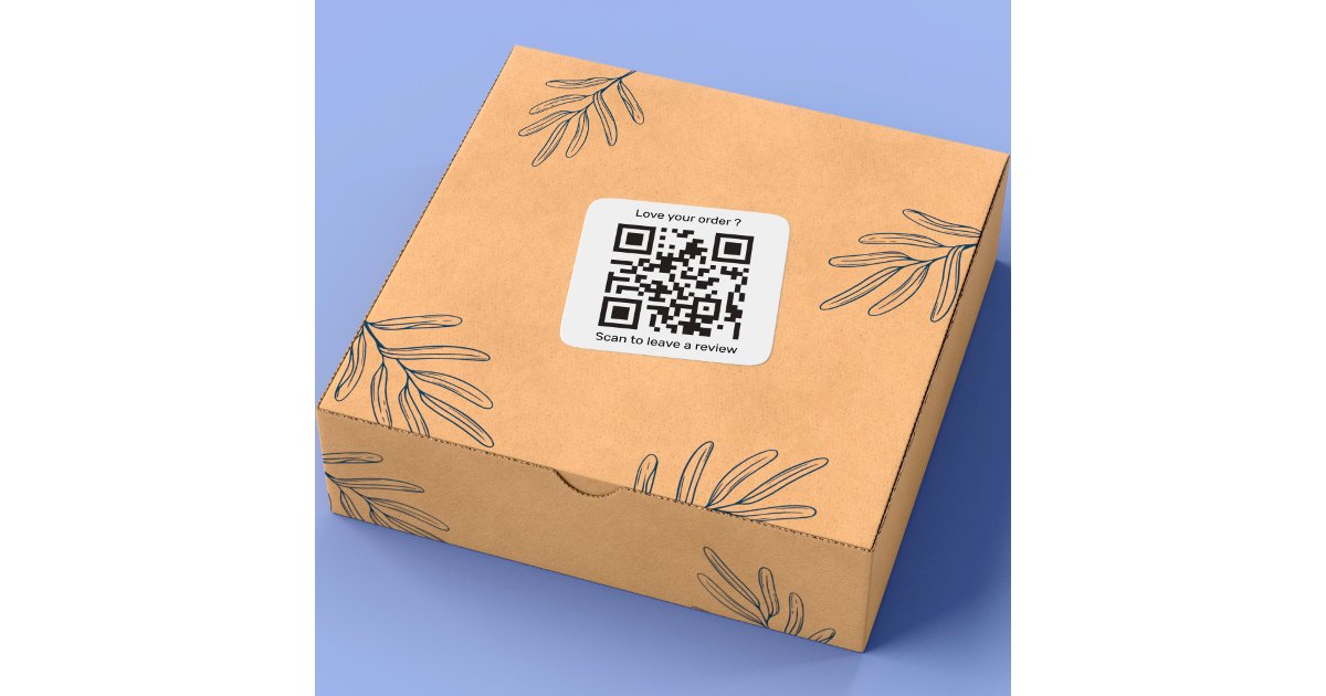 QR Code For Business Review Square Sticker | Zazzle