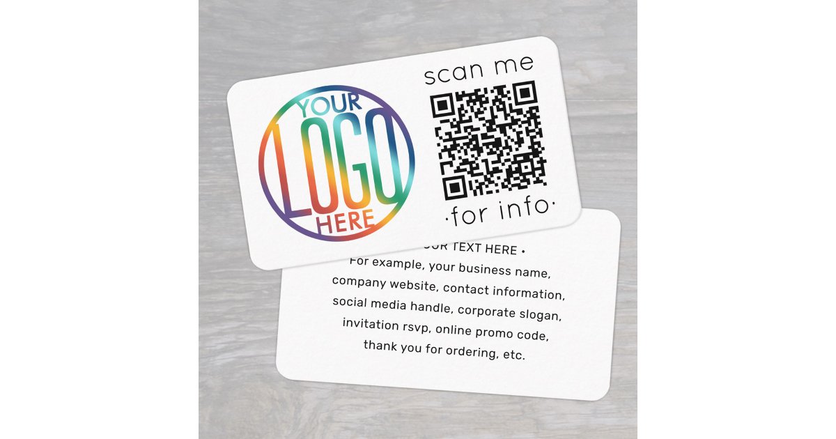 QR Code Generator & Logo Modern Minimalist White Business Card | Zazzle