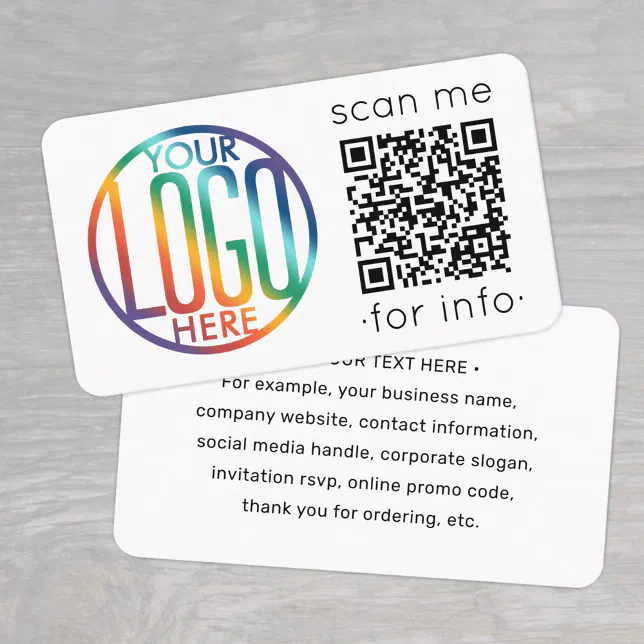 QR Code Generator & Logo Modern Minimalist White Business Card | Zazzle