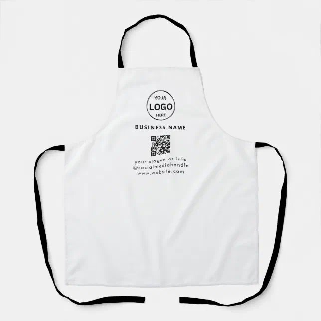 Qr Code Logo Business Modern Simple Professional Apron | Zazzle