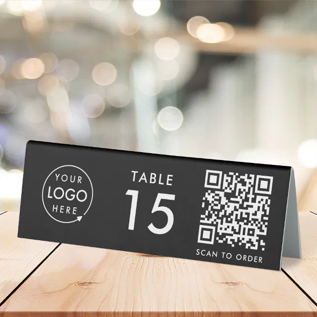 QR Code Restaurant | Table Number Scan Order Black | Zazzle