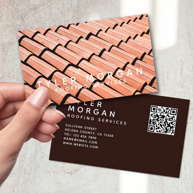 QR Code Roofing Services Business Card | Zazzle