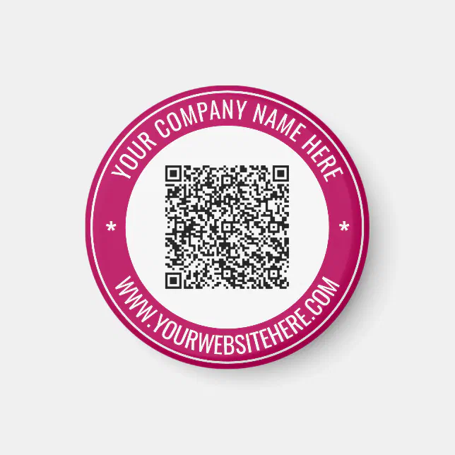 QR Code Scan Info Custom Text Promotional Magnet | Zazzle