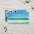 QR Code Scannable Beach Watercolor Ocean Blue Business Card | Zazzle