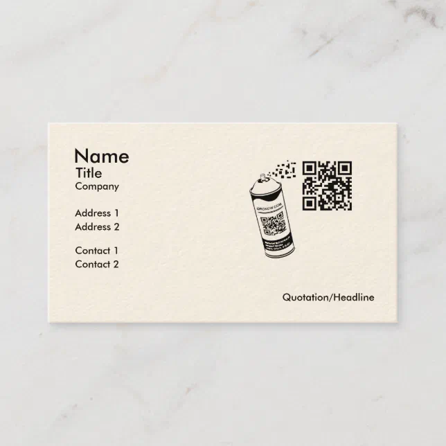 QR Code Spray Paint Business Card Template | Zazzle