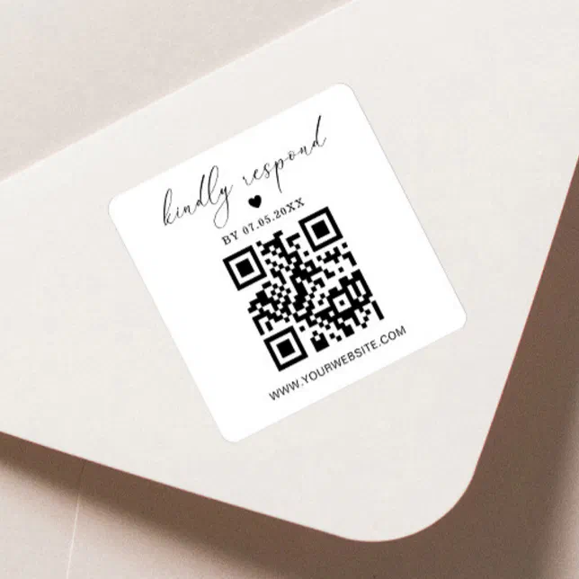 QR Code Square Return Label | RSVP Sticker | Zazzle