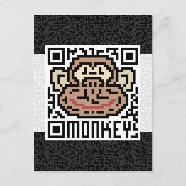 QR Code the Monkey Postcard | Zazzle