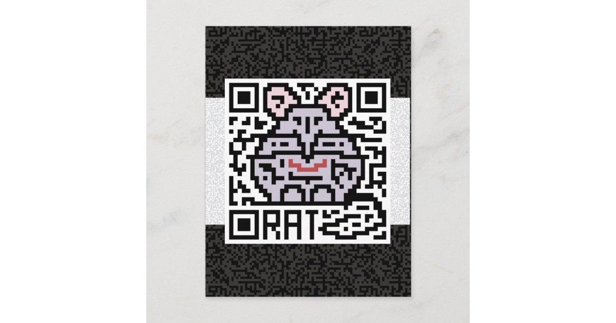 QR Code the Rat Postcard | Zazzle