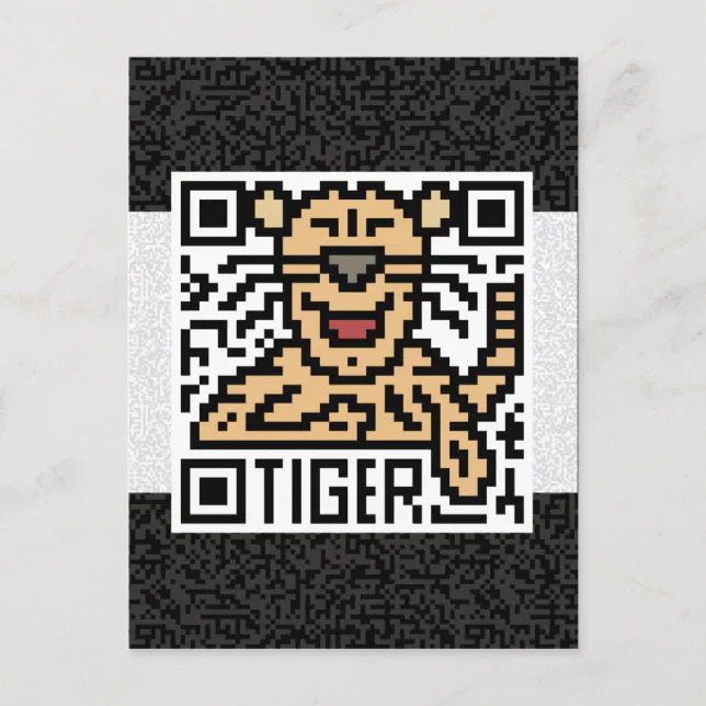 QR Code the Tiger Postcard | Zazzle