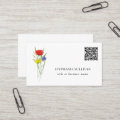 QR Code Title Business Name Wildflower Business Card | Zazzle
