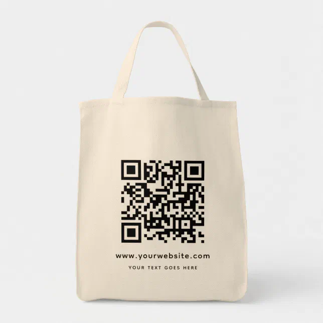 QR Code Website Address Upload Your Logo Template Tote Bag | Zazzle