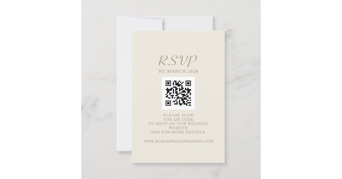 QR Code Website Wedding RSVP Card | Zazzle