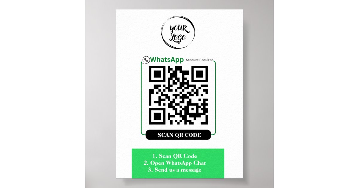 QR Code WhatsApp Business Poster | Zazzle