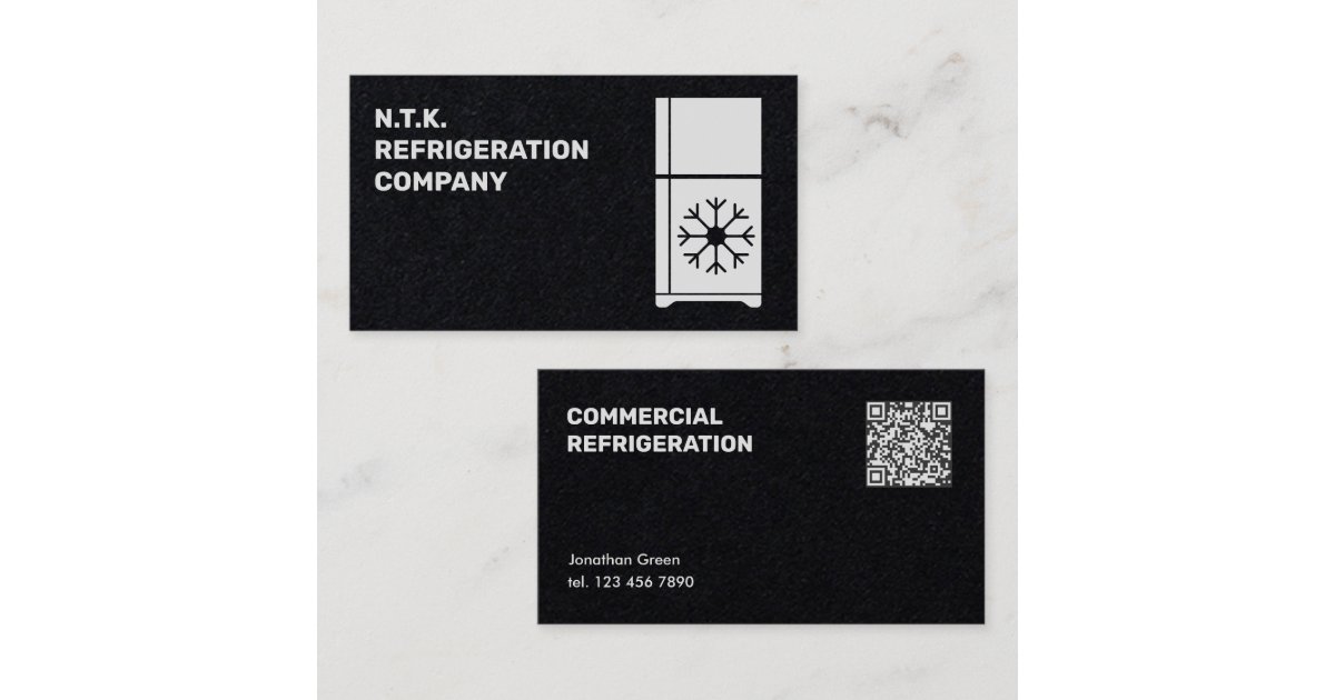 QR Refrigeration Company Business Card | Zazzle