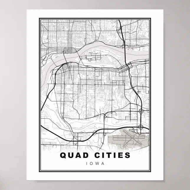 Quad Cities Map Poster | Zazzle