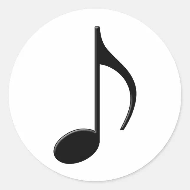 Quaver - Eighth Note Music Symbol Classic Round Sticker | Zazzle