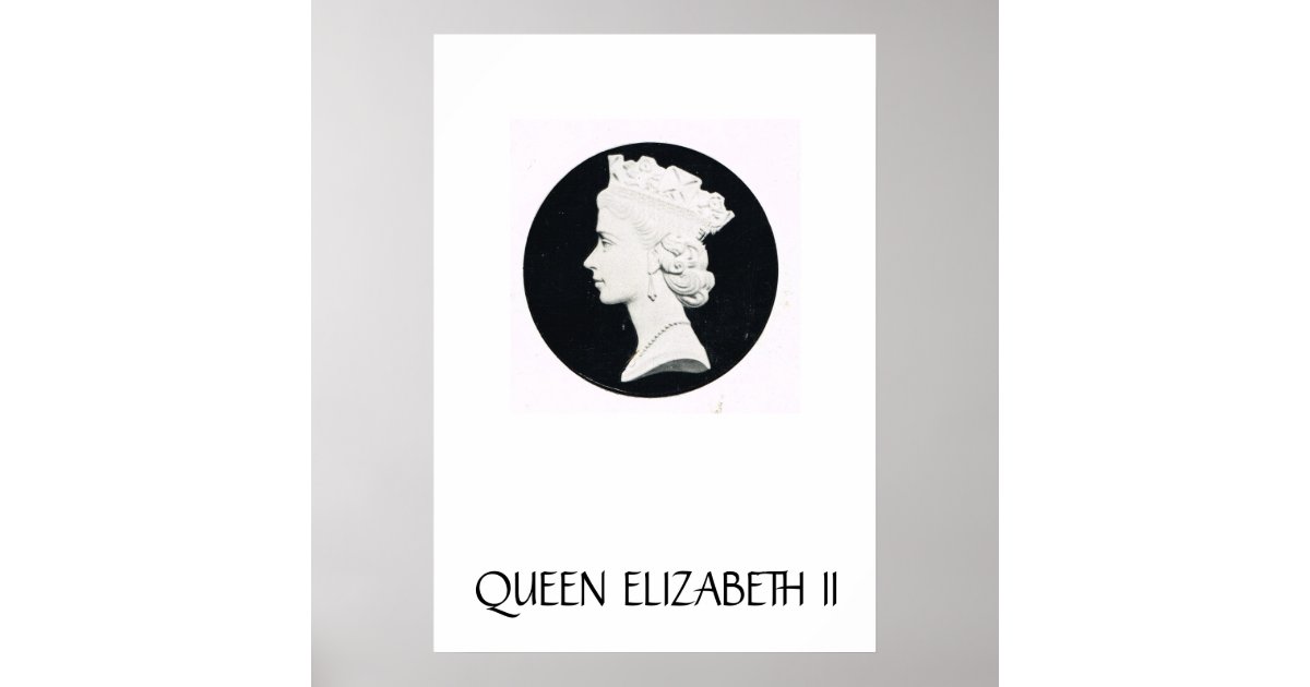 Queen Elizabeth II, relief drawing Poster | Zazzle