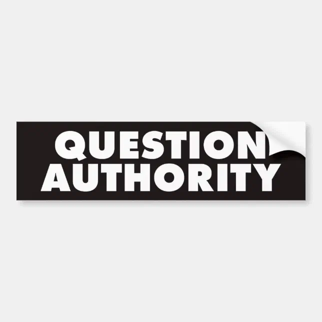 Question Authority - Black B Bumper Sticker | Zazzle