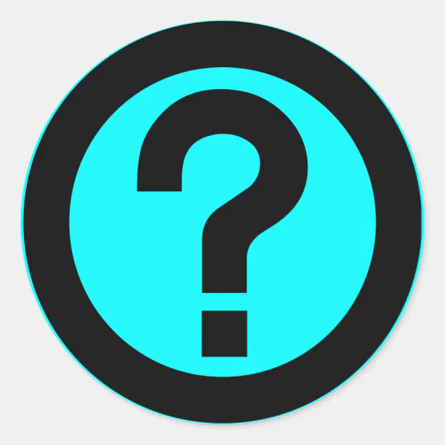 Question Mark Ask Query Symbol Punctuation Classic Round Sticker | Zazzle