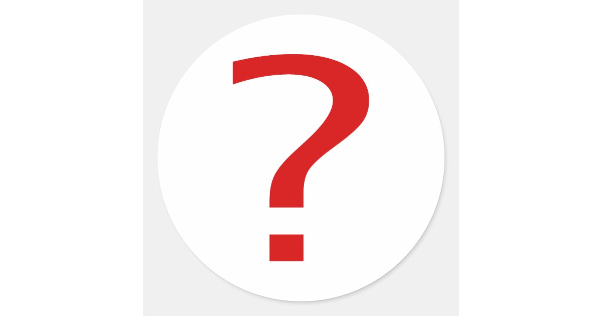 Question Mark Classic Round Sticker | Zazzle