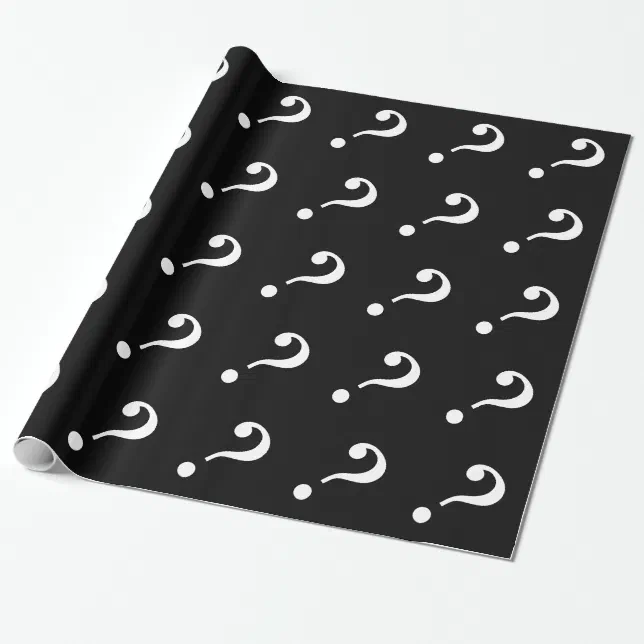Question mark wrapping paper | Black or custom | Zazzle
