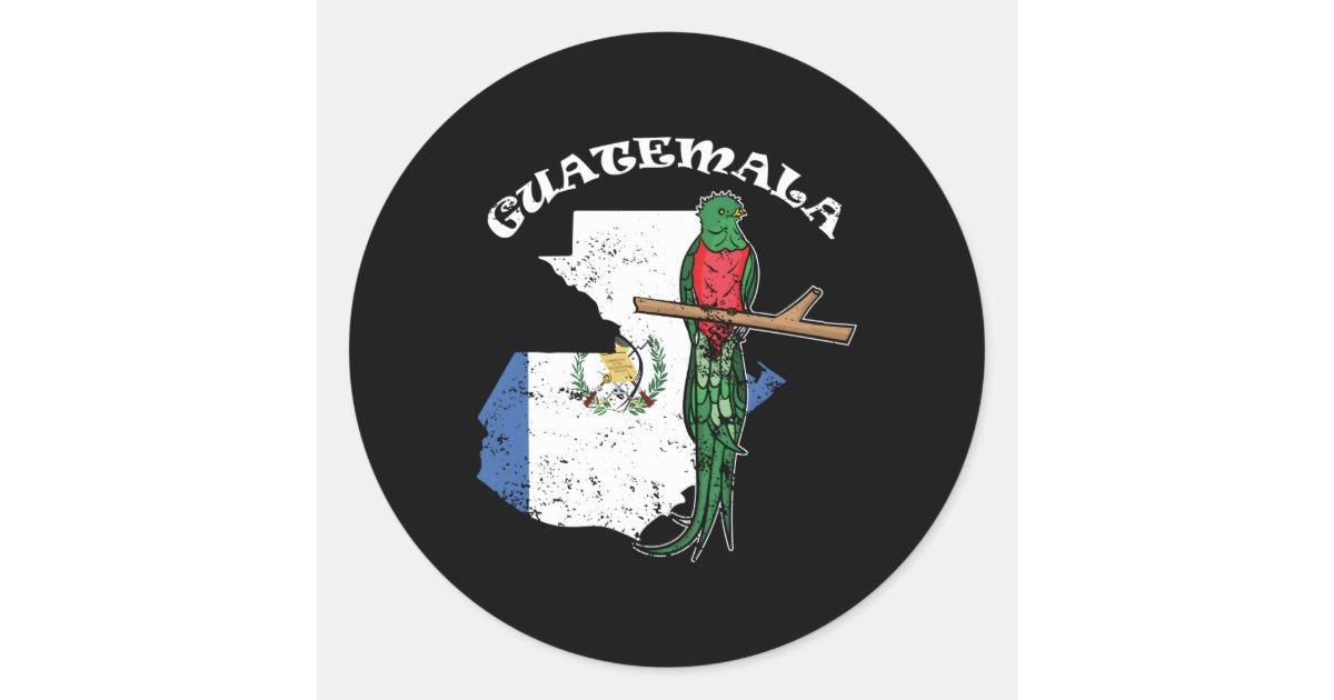 Quetzal Bird Guatemalan Cha Guatemala Flag Classic Round Sticker | Zazzle