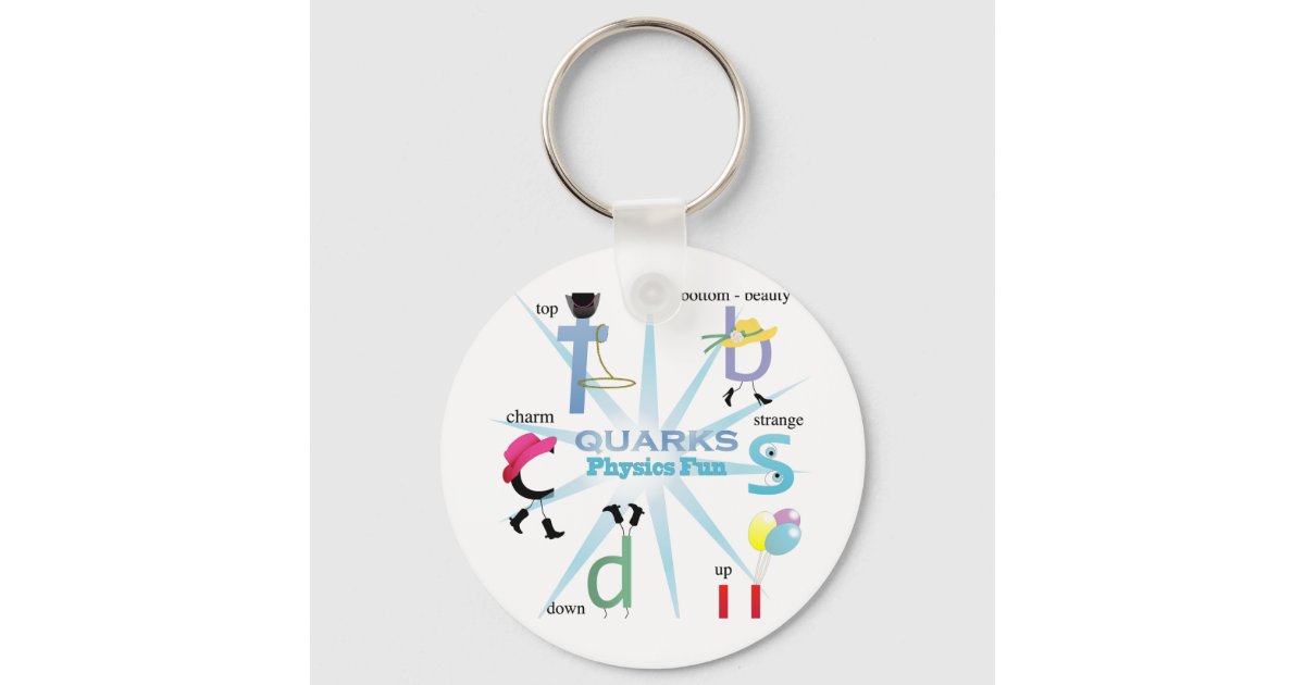 Quirky Quarks Physics Fun Key Ring | Zazzle