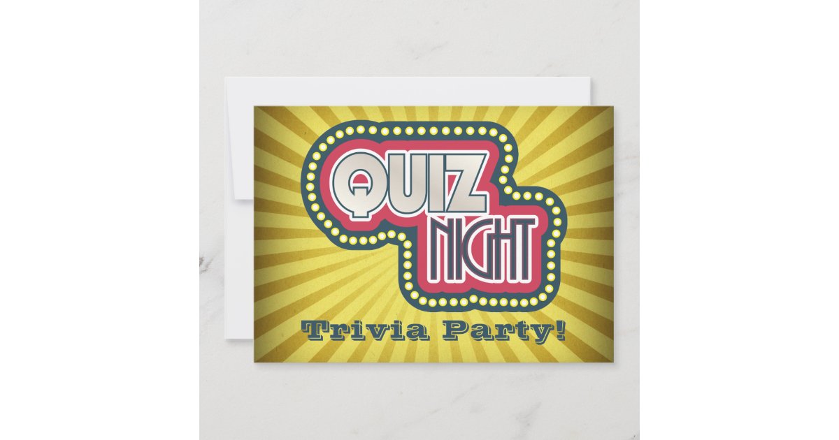 Quiz Night Trivia Party Invitation | Zazzle